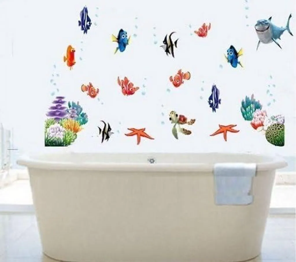 Finding Nemo Fish Wall Sticker Recyclable Kids Sticker Bathroom Wall ...