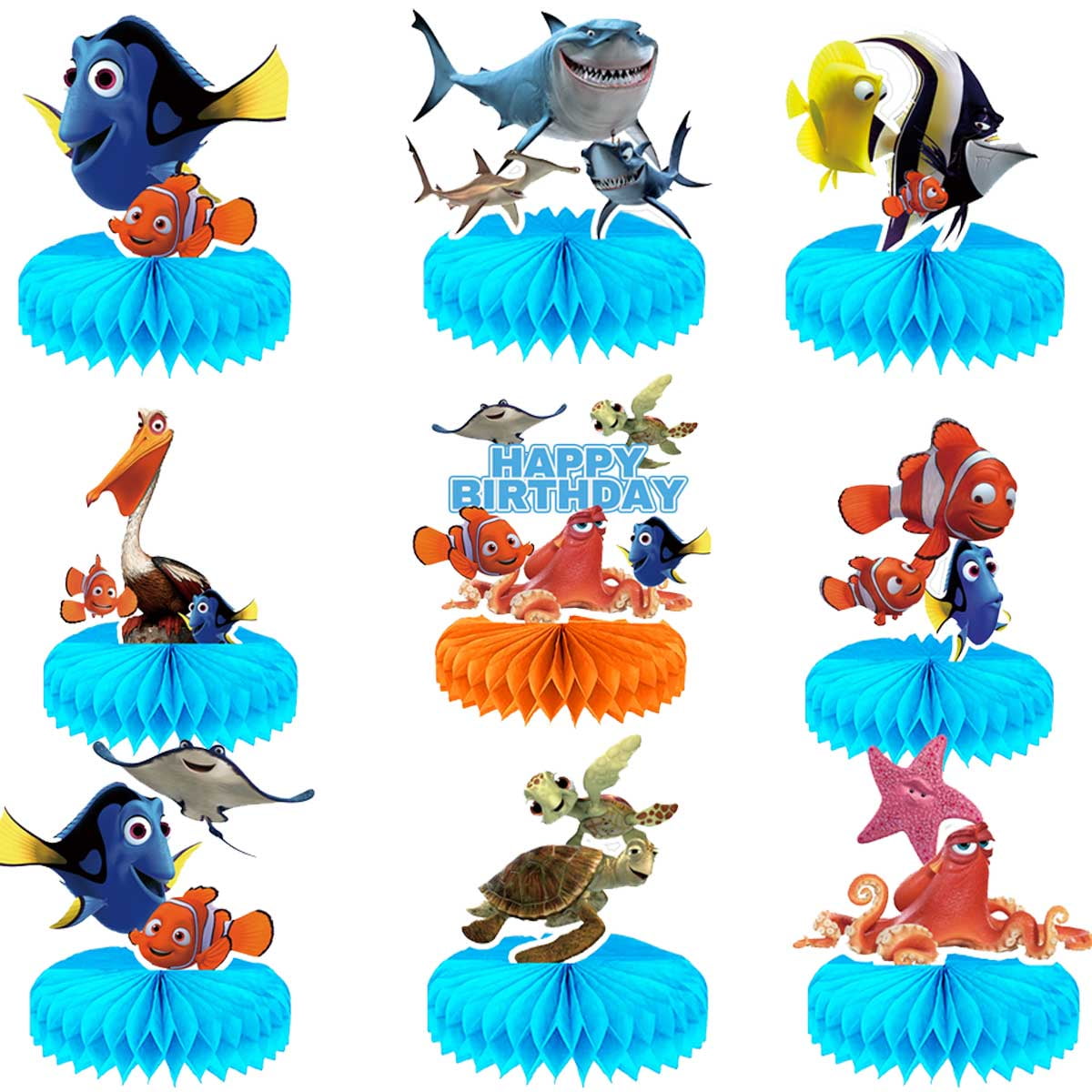Finding Nemo Honeycomb Centerpieces Table Toppers Decorations for ...