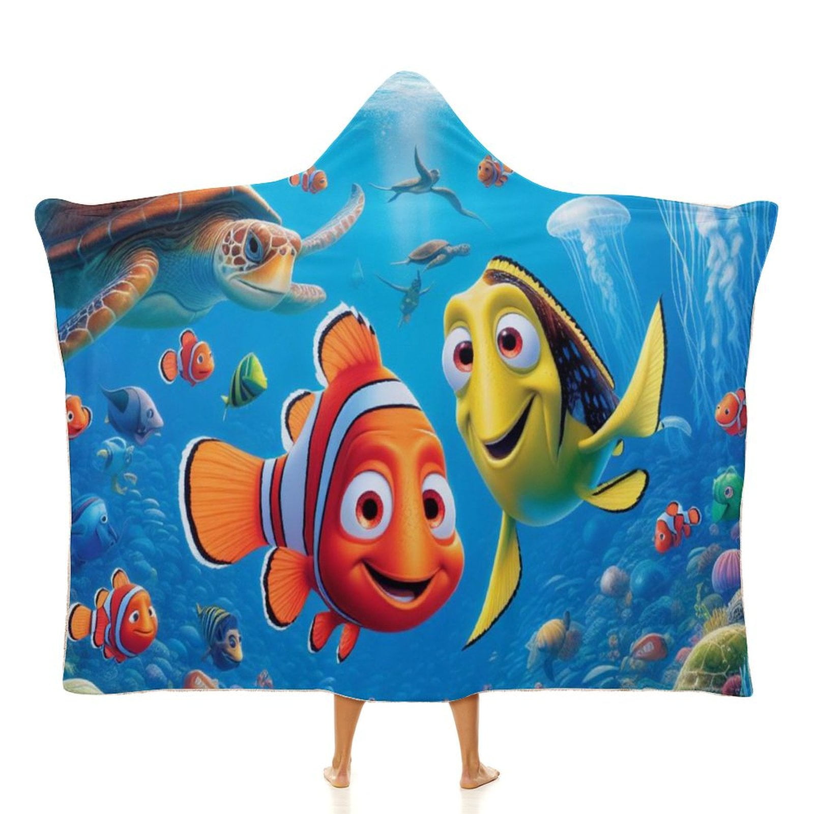 Finding Nemo Hooded Blanket Poncho Wearable Blanket Hoodie Flannel ...