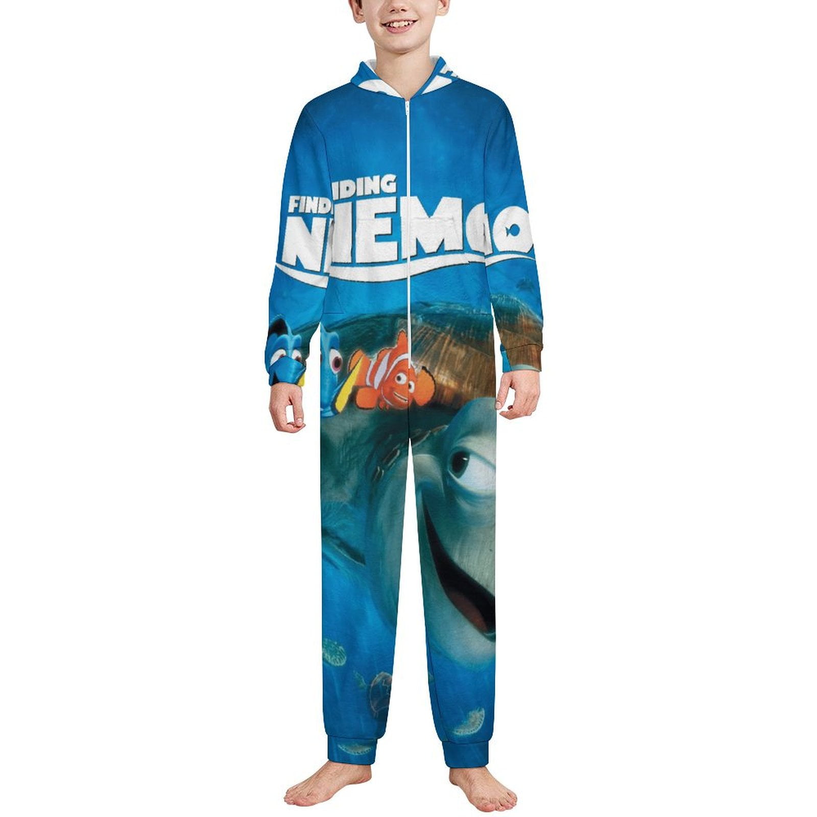 Finding Nemo Kids Pajamas One Piece Hooded Union Suit Onesie PJs ...