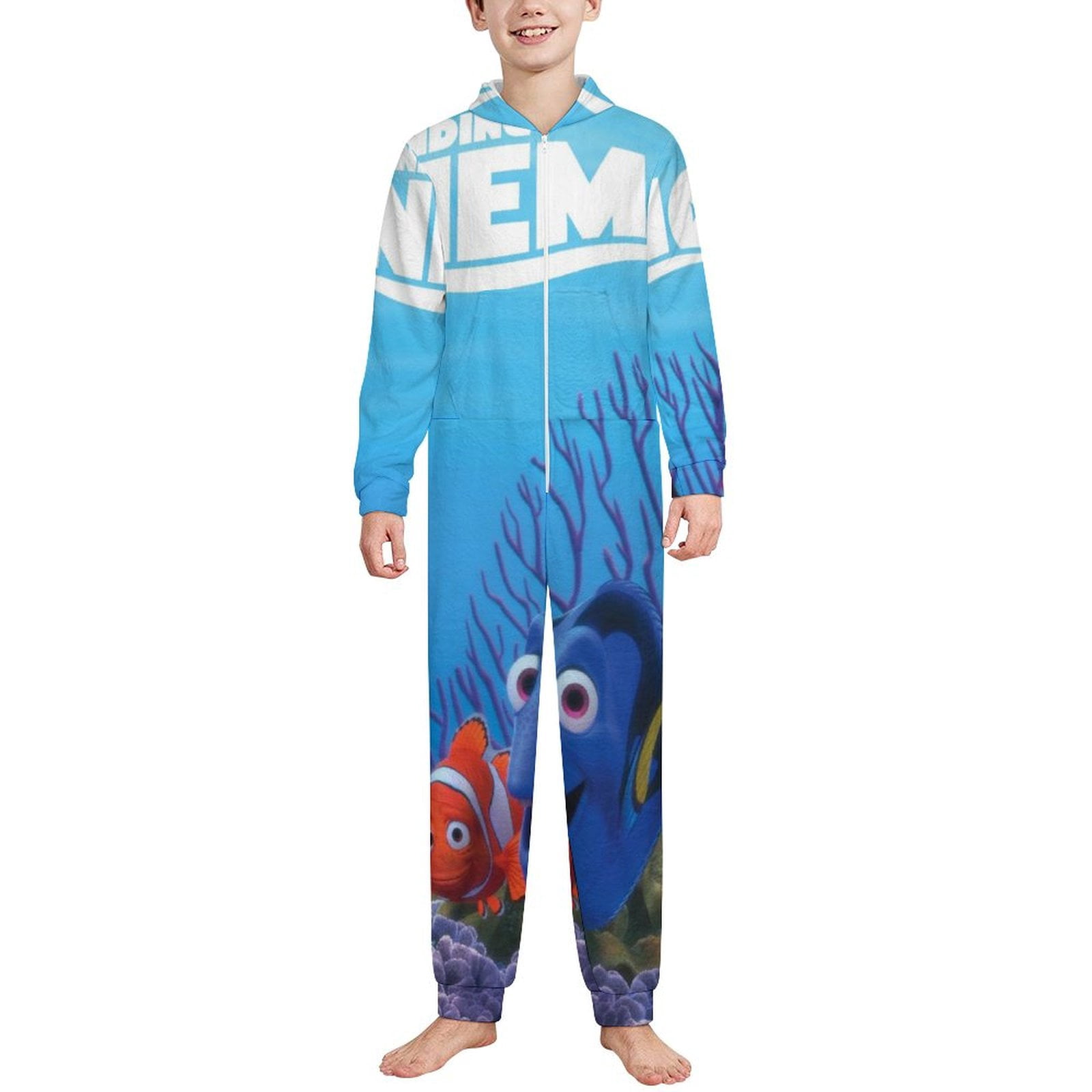 Finding Nemo Kids Pajamas One Piece Hooded Union Suit Onesie PJs ...