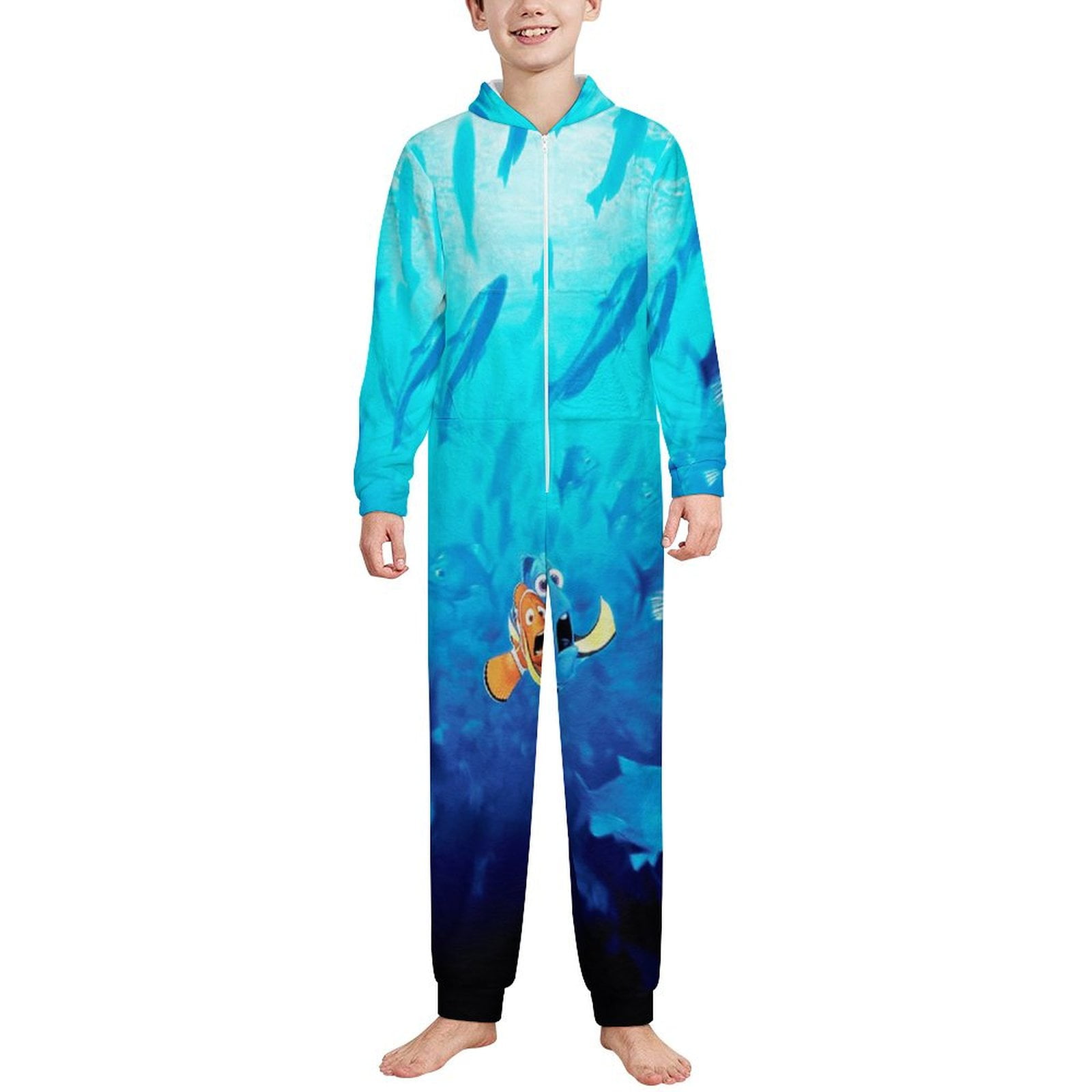 Finding Nemo Kids Pajamas One Piece Hooded Union Suit Onesie PJs ...