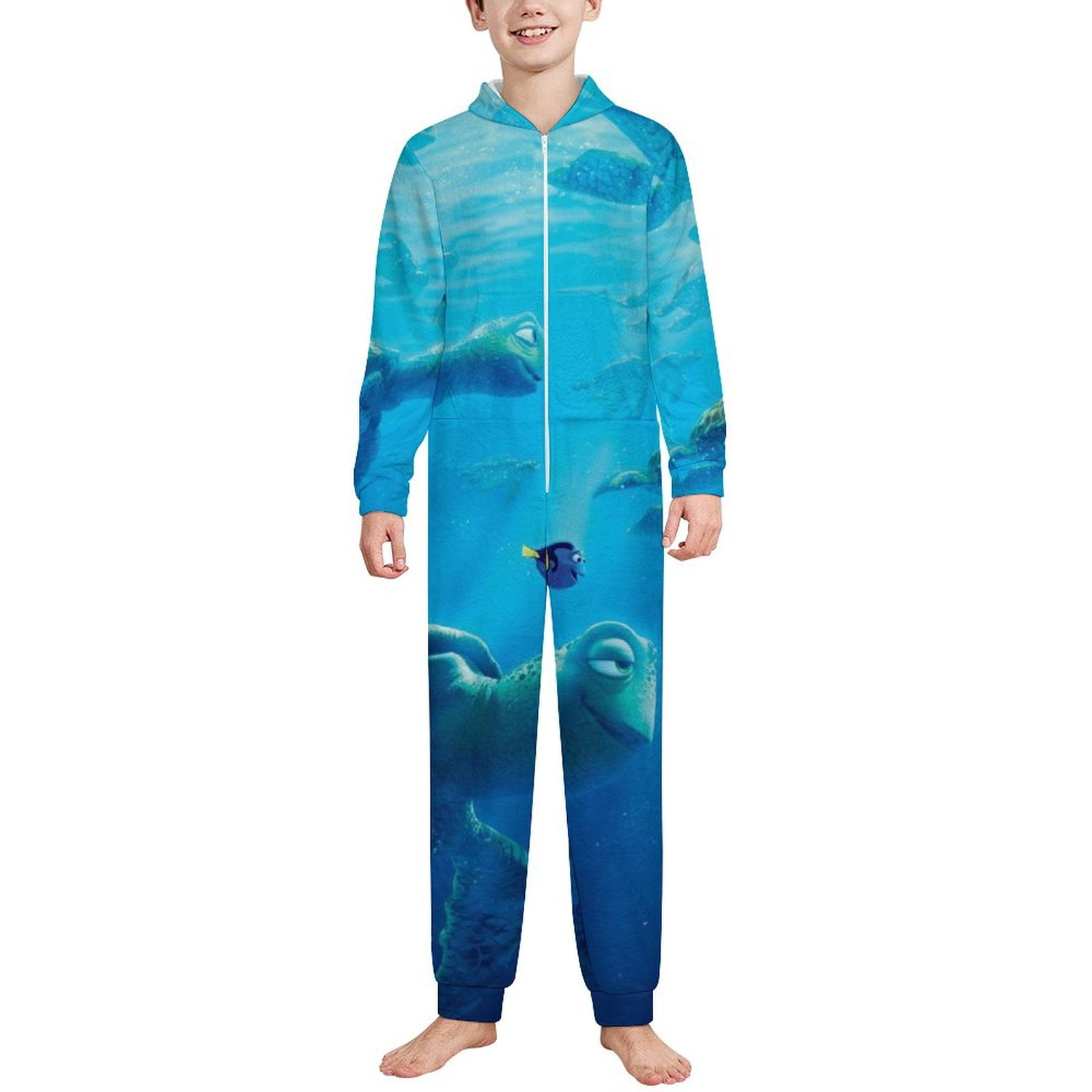 Finding Nemo Kids Pajamas One Piece Hooded Union Suit Onesie PJs ...