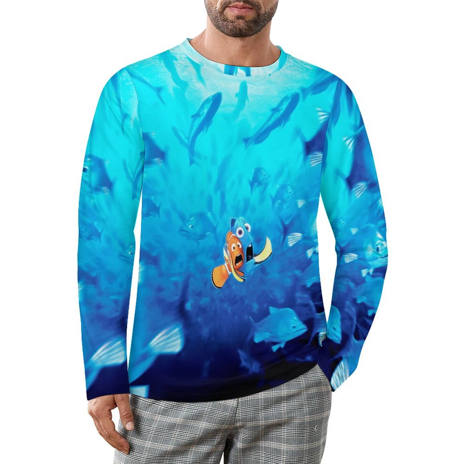 Finding Nemo Mens 3D Graphic Print Shirts Casual Long Sleeve Tee Shirts ...