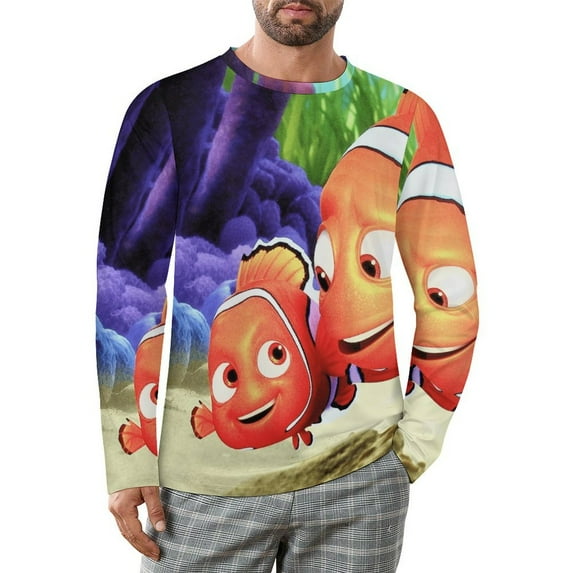 Finding Nemo Mens 3D Graphic Print Shirts Casual Long Sleeve Tee Shirts ...