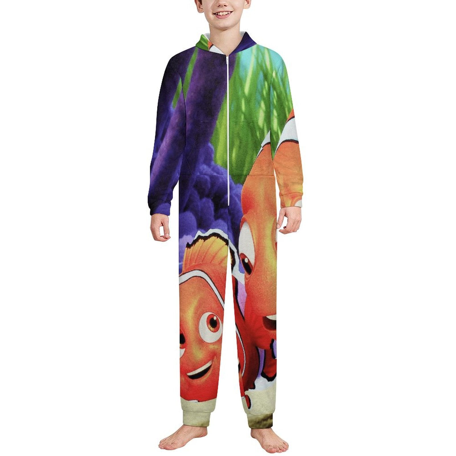 Finding Nemo Pajamas One Piece Hooded Union Suit Onesie PJs Sleepwear ...