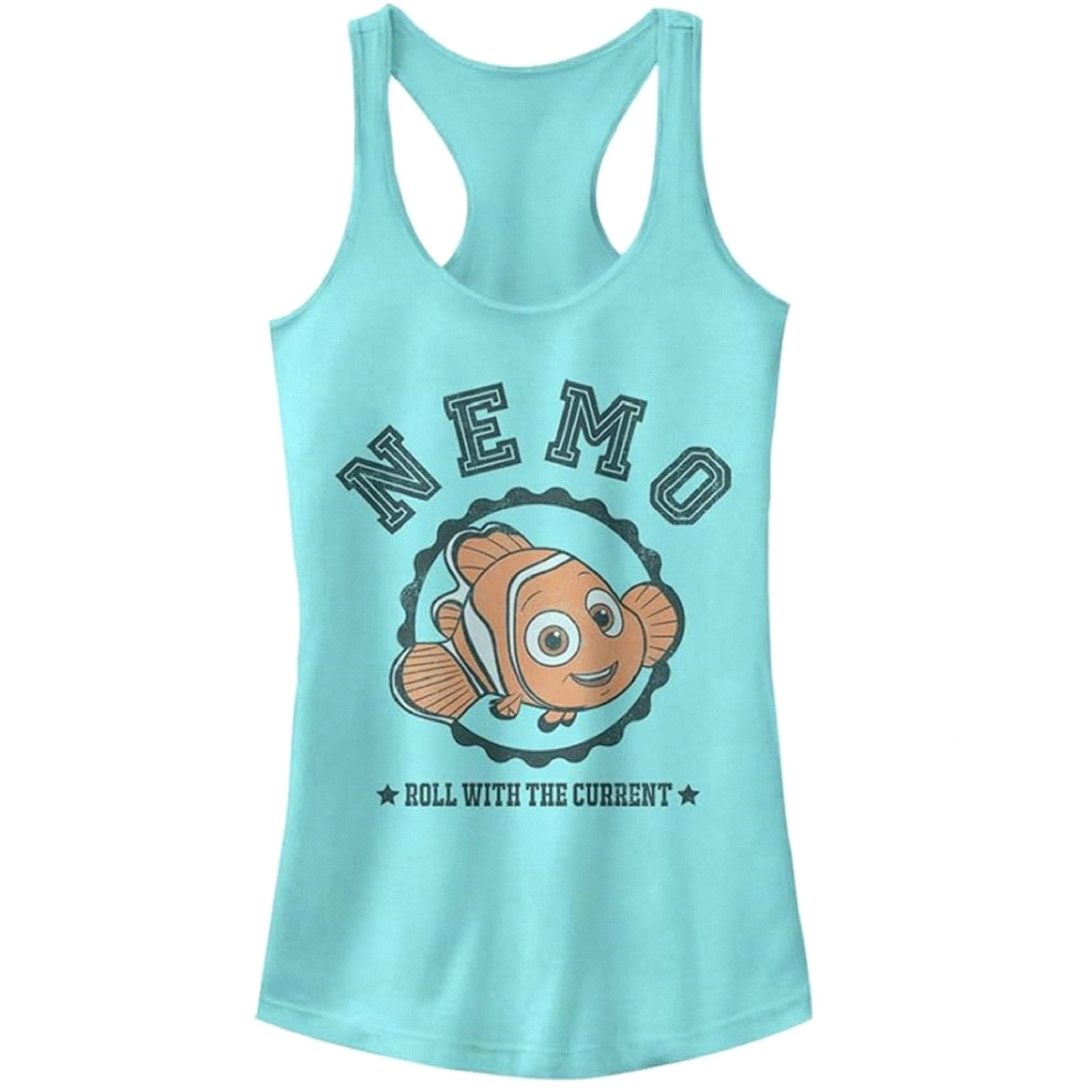 Finding Nemo "Roll With The Current" Junior Women's Tank Top (Large ...