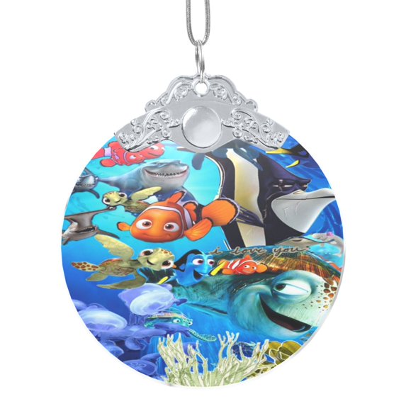 Finding Ne-m Round Glass Pendant Christmas Decoration Holiday with Gold ...