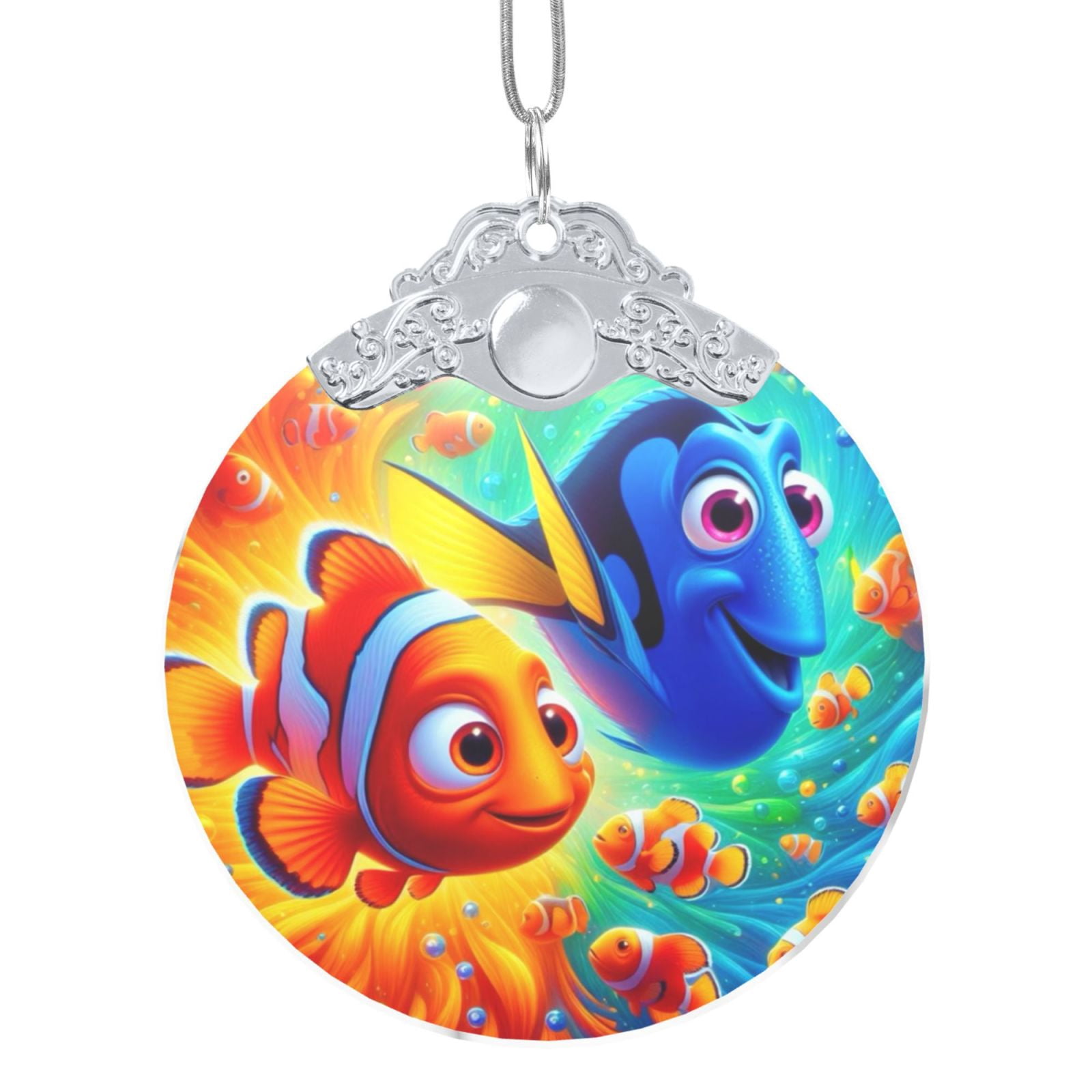 Finding Ne-m Round Glass Pendant Christmas Decoration Holiday with Gold ...