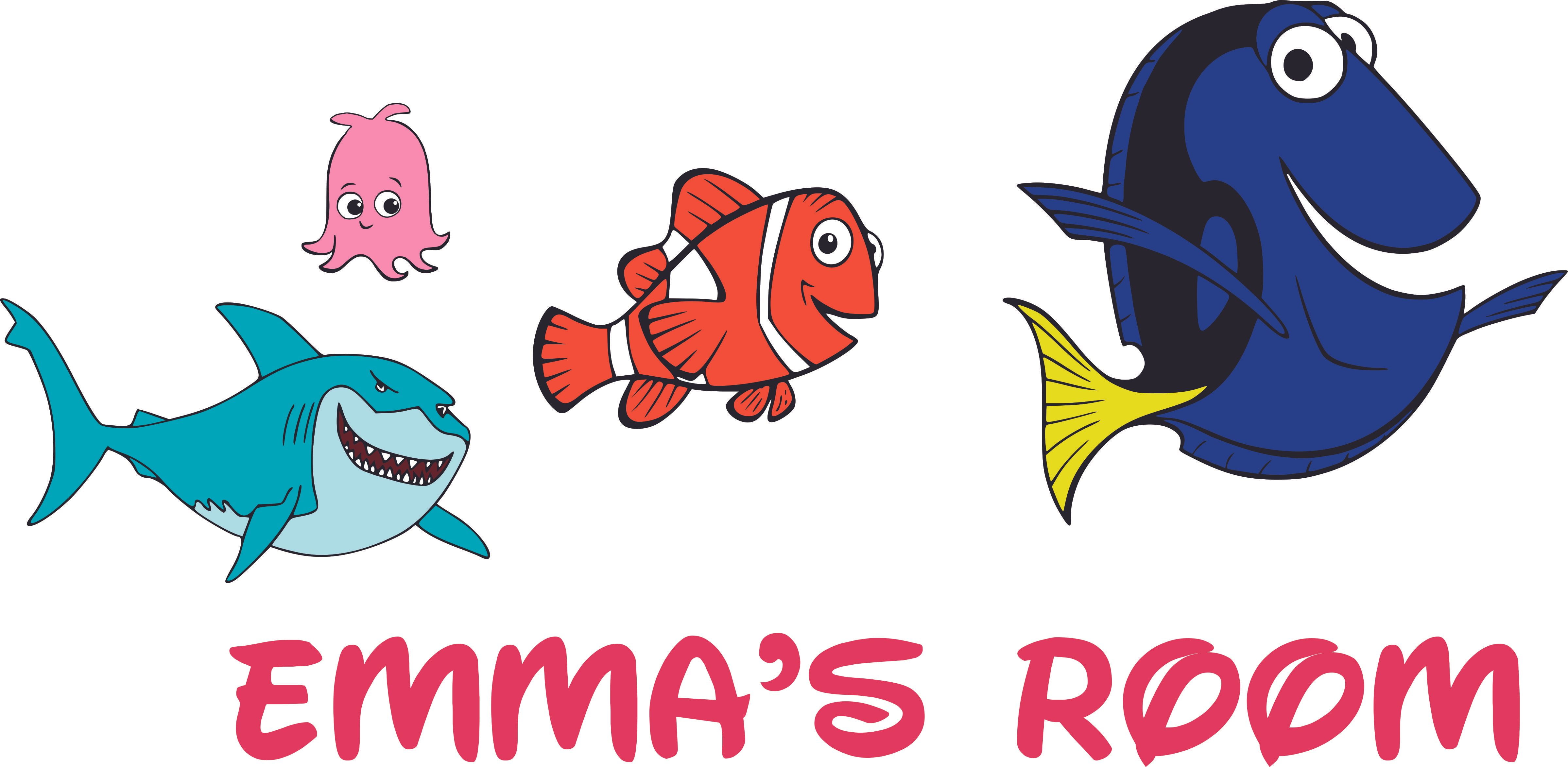 Finding Nemo Show Characters Fish Customized Wall Decal - Custom Vinyl ...