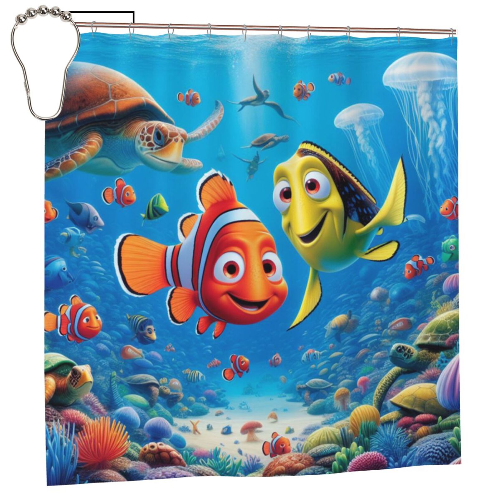 Finding Nemo Shower Curtain, Funny Anime Shower Curtain Sets Waterproof ...