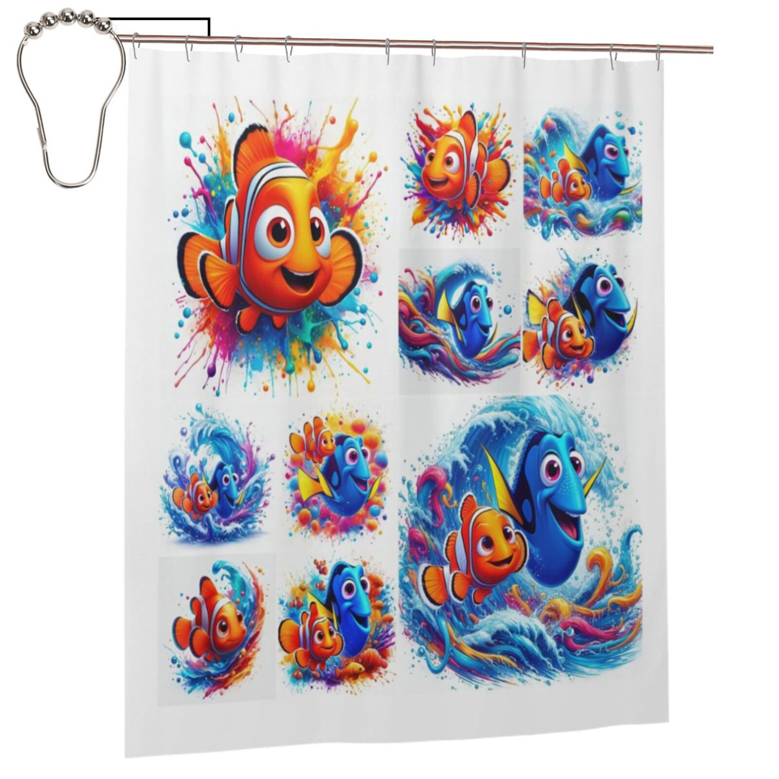 Finding Nemo Shower Curtain, Lovely Cartoon Shower Curtains Set for ...