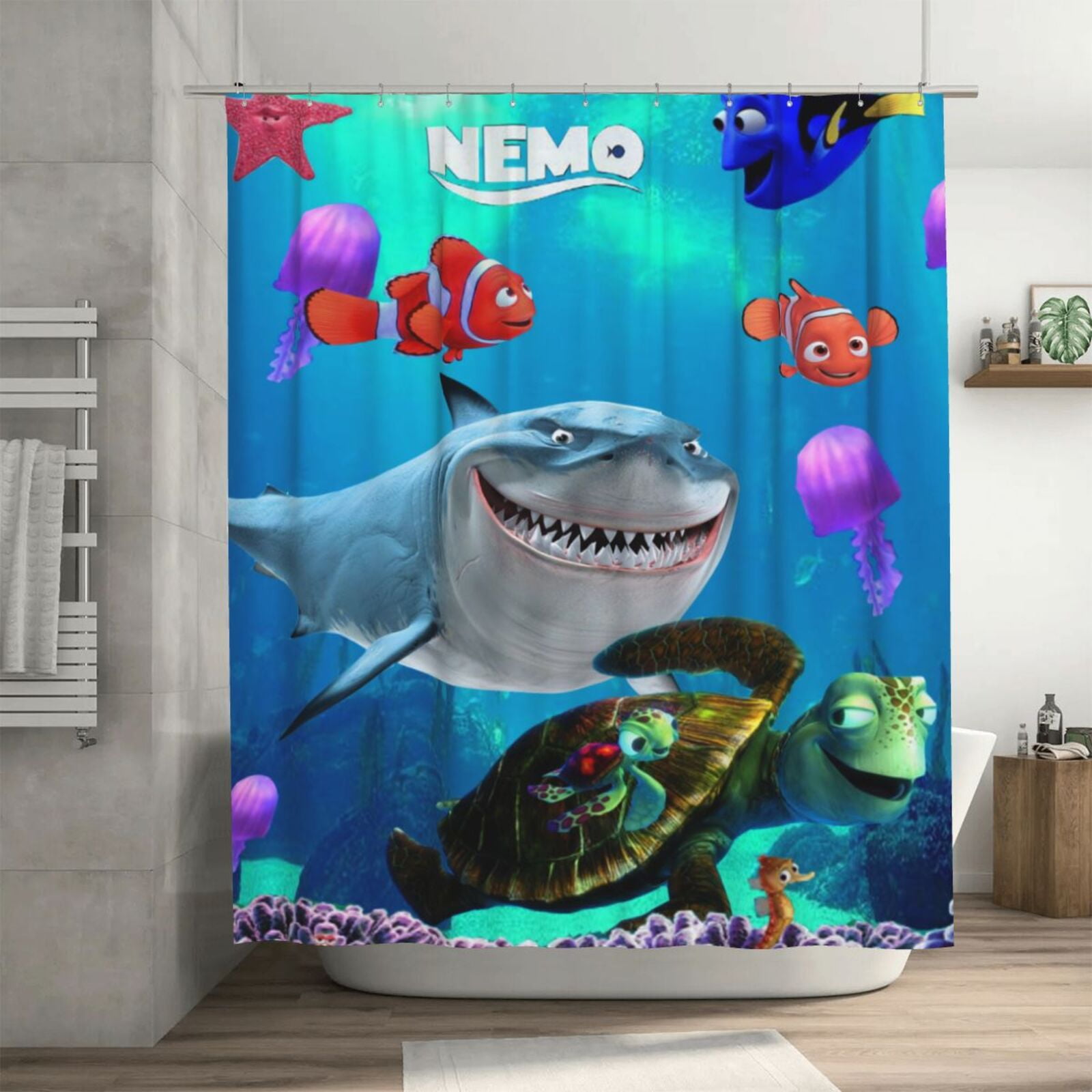 Finding Nemo Shower Curtain, Lovely Cartoon Shower Curtains Set for ...