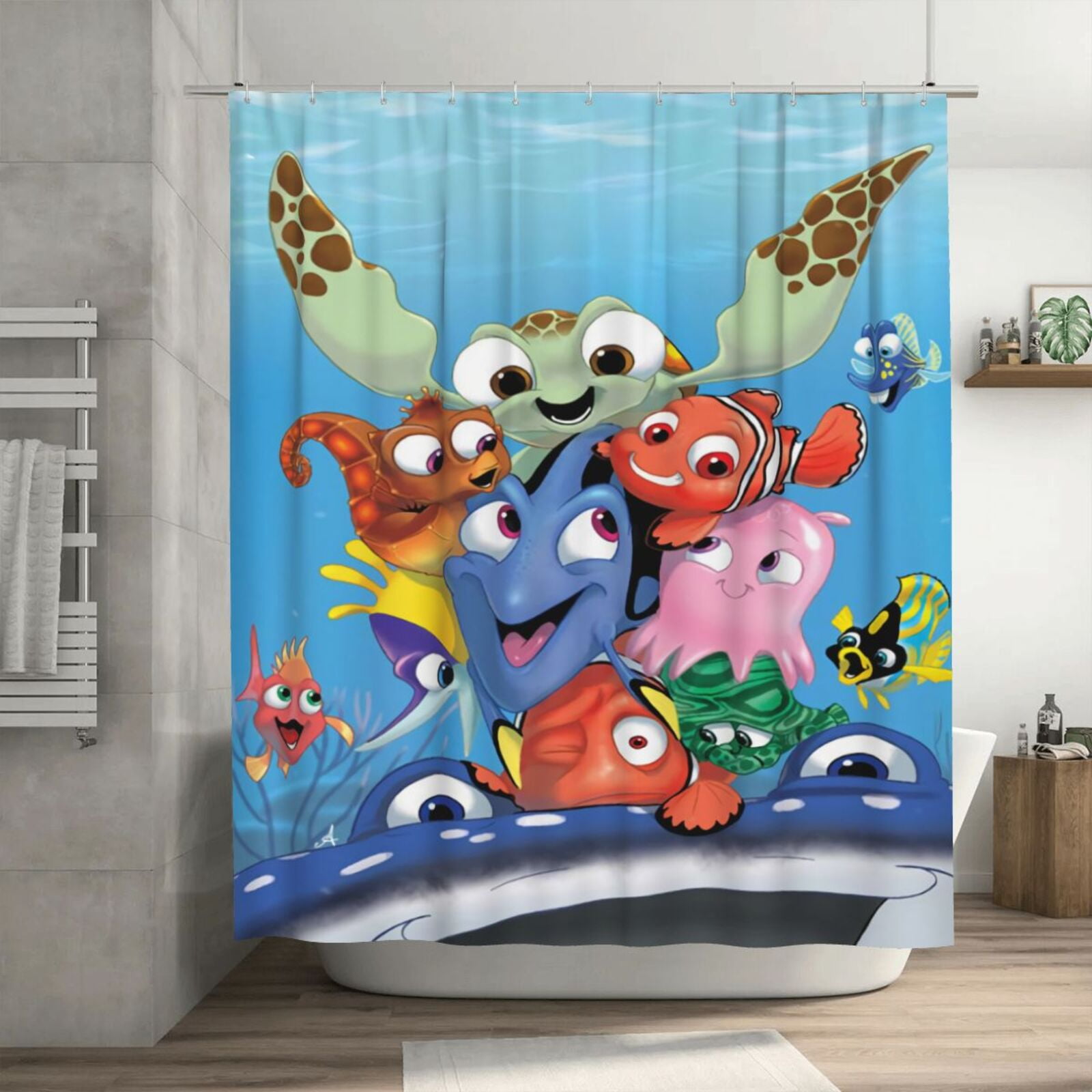 Finding Nemo Shower Curtain, Lovely Cartoon Shower Curtains Set for ...