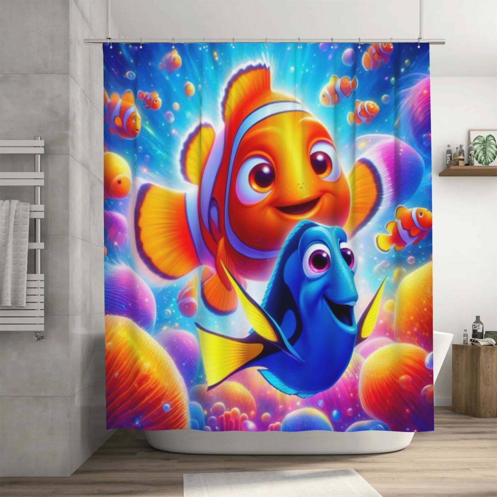 Finding Nemo Shower Curtain, Lovely Cartoon Shower Curtains Set for ...
