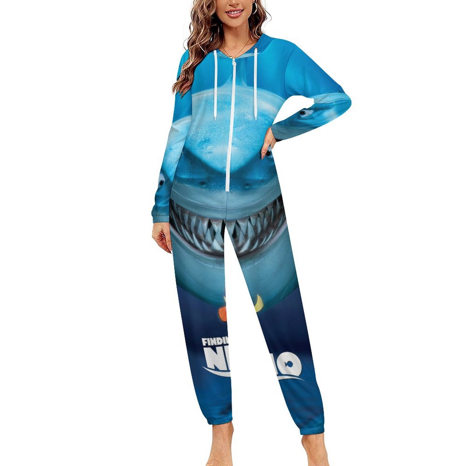 Finding Nemo Women Men Pajamas Zipper Onesie Jumpsuit Hooded One Piece ...