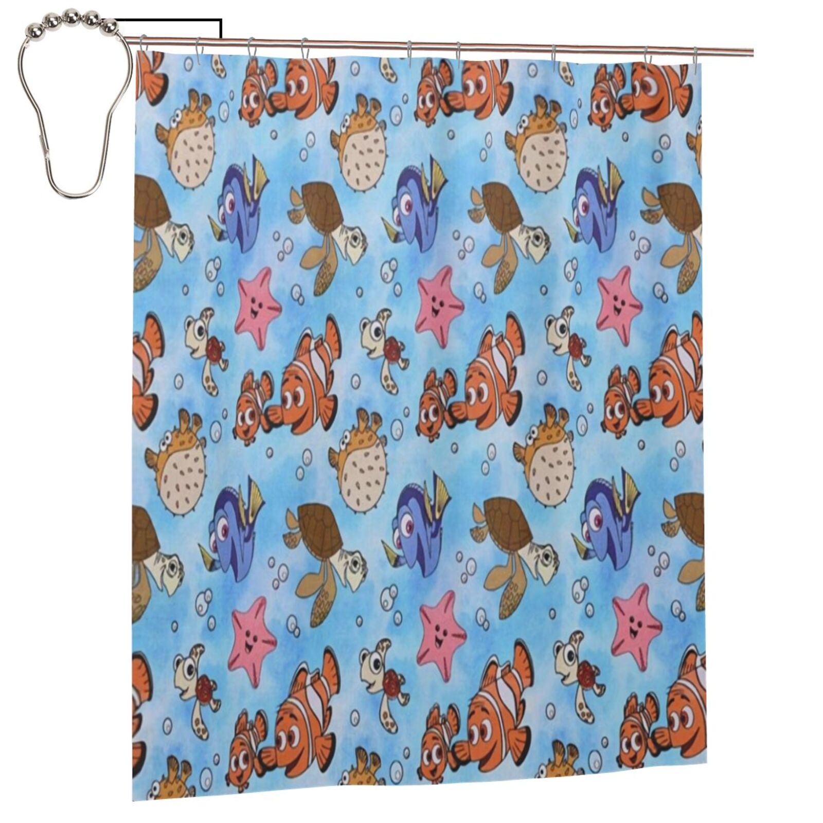 Finding Nemo cartoon Shower Curtain 60" x 72" Anime Bathroom Decor with ...