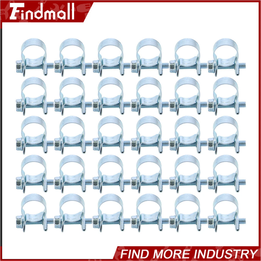Findmall 30 Pack 1/4" (11Mm-13Mm) Fuel Injection Hose Clamp / Auto Fuel ...