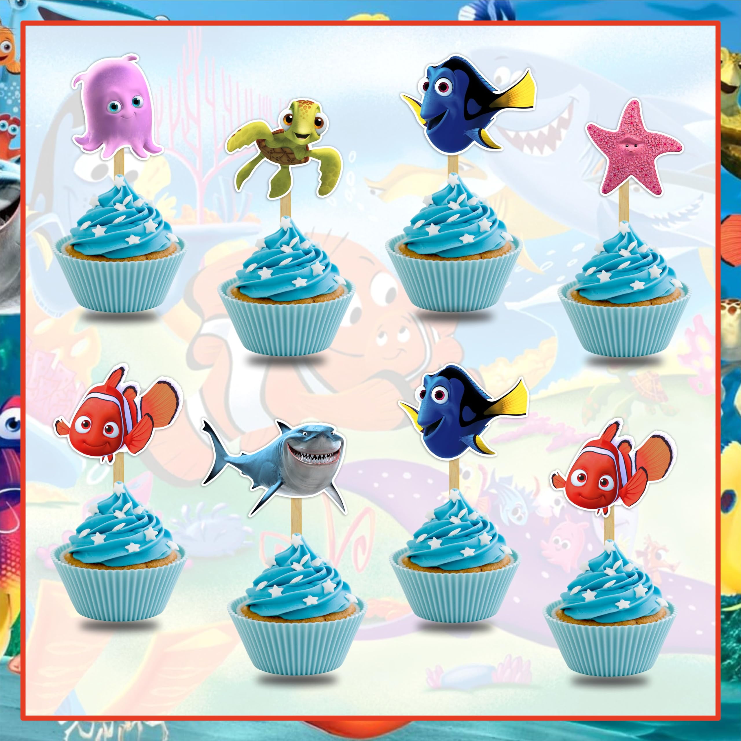 "Findng Nmo Cupcake Topper DEF29 | Ocean Theme Party Decor | Underwater ...