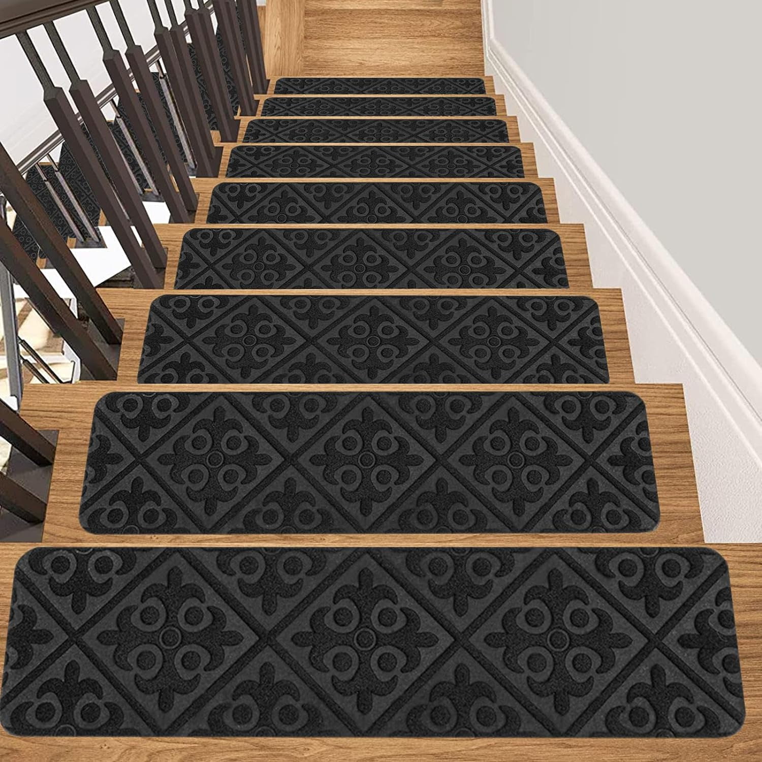 Findosom 15pcs 30''X8'' Non-Slip Stair Treads Indoor Carpet Stair ...