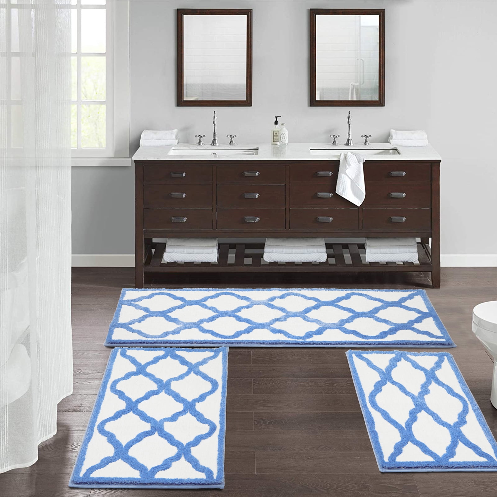 Findosom 3pcs Bath Rug Sets, Non Slip, Quick Drying, Ultra Soft, Water ...