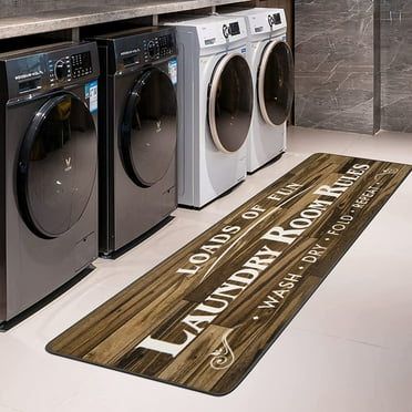 Soft Woven Rugs, 24x56 Laundry Room Rug, Funny Non Slip Rubber Area ...