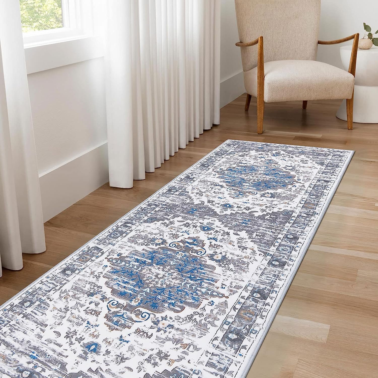 Findosom Alfombra Boho 2x6, Lavable, Antideslizante para Corredor ...