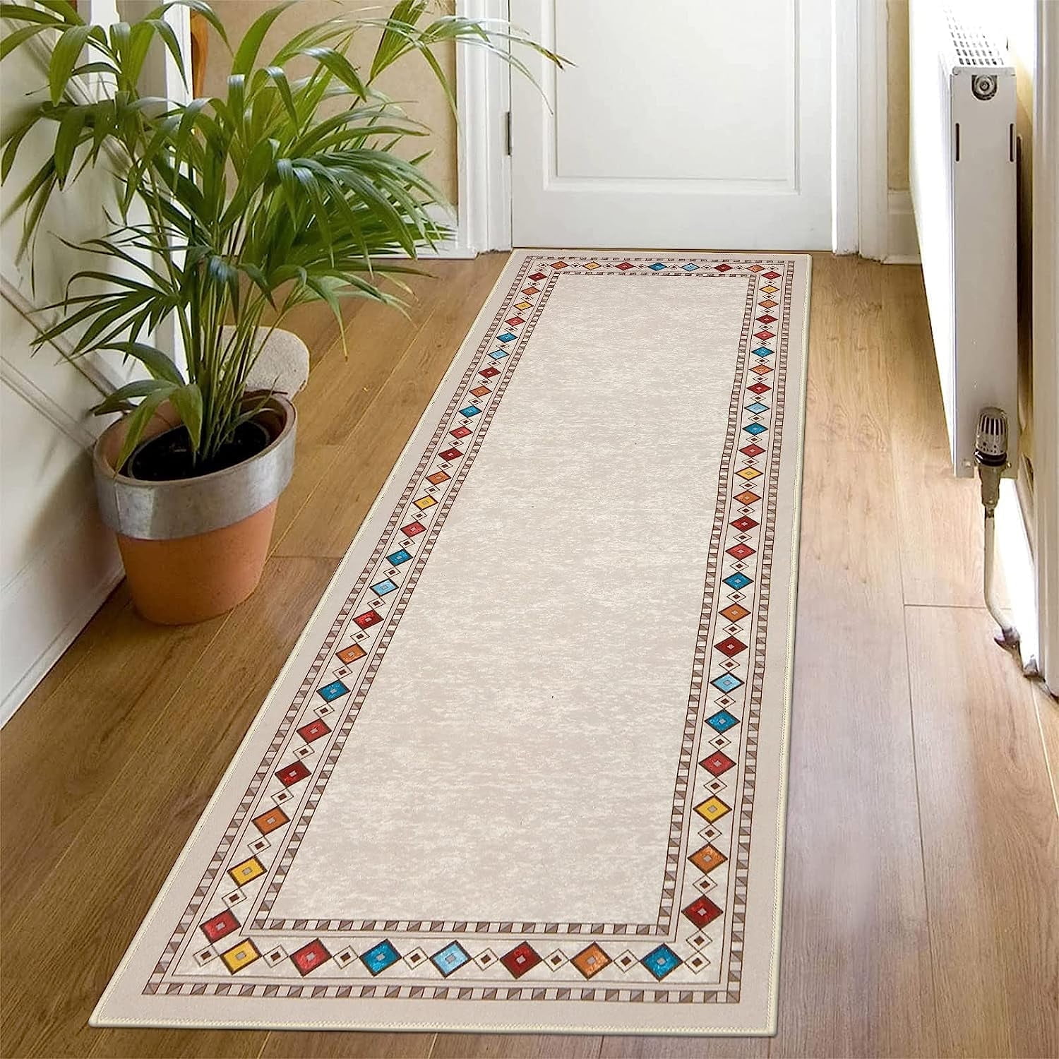 Findosom 2'x6' Non Slip Boho Runner Rug, Durable Machine Washable ...