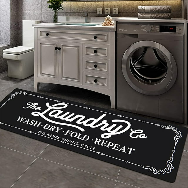 "Findosom 20""x59"" Non-Slip Farmhouse Laundry Rug, Waterproof ...