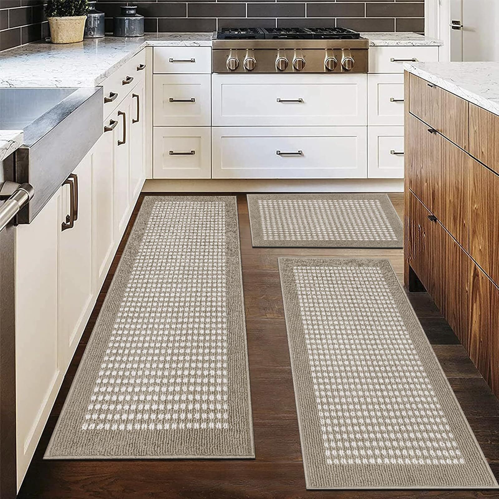 Findosom 20"x32"+20"x48"+20"x59" 3pcs Kitchen Rug Sets,Lattice Kitchen ...