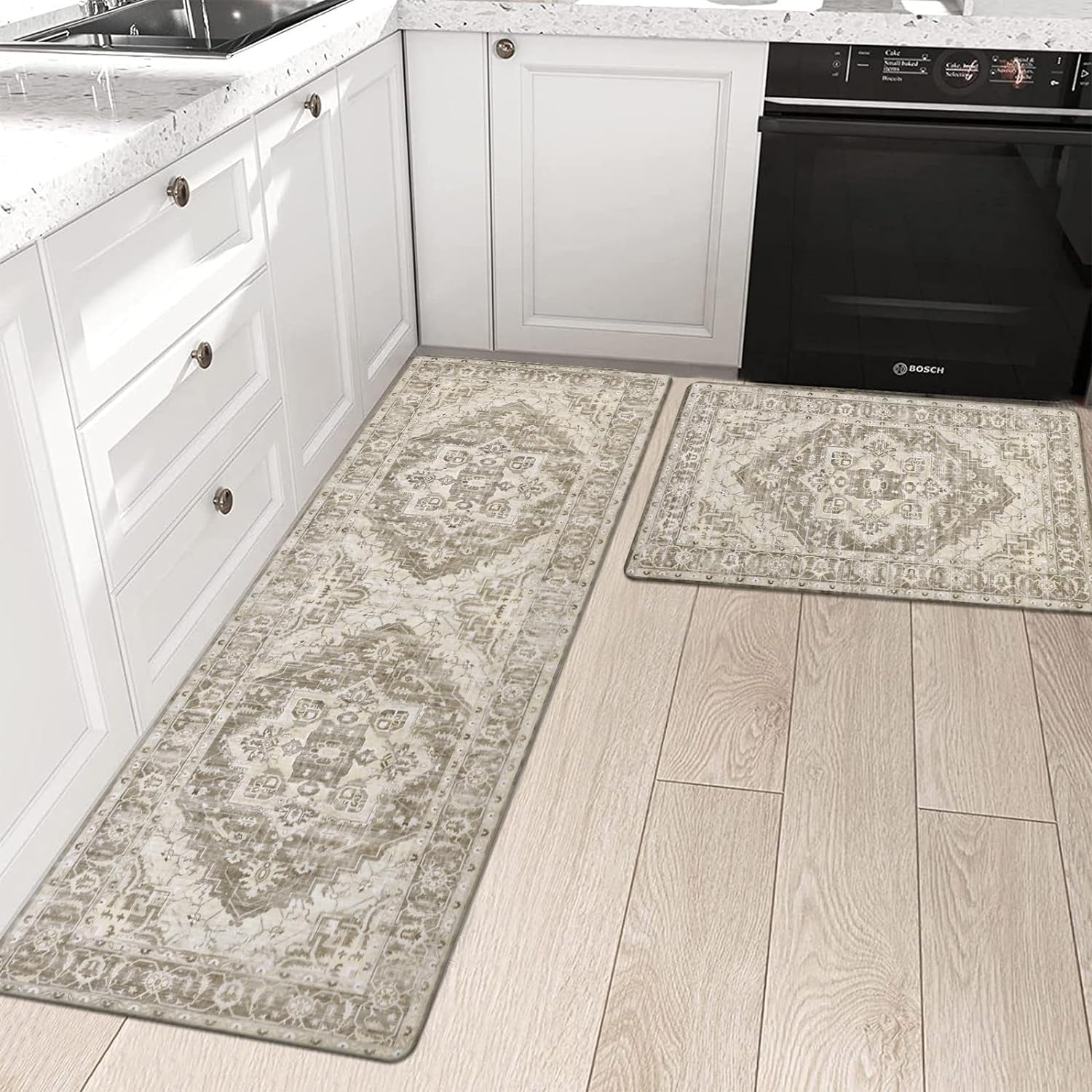 Findosom 2pcs Anti Fatigue Kitchen Rug Set 10mm Thick Cushioned Kitchen ...