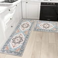 "Findosom 2pcs Blue Anti Fatigue Kitchen Rug Set, 18""x27""+18""x48 ...