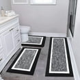Findosom 3pcs Bathroom Rugs Set with U-Shaped Mat, Non Slip, Quick ...