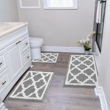 Findosom 3pcs Bathroom Rugs Set with U-Shaped Mat, Non Slip, Quick ...