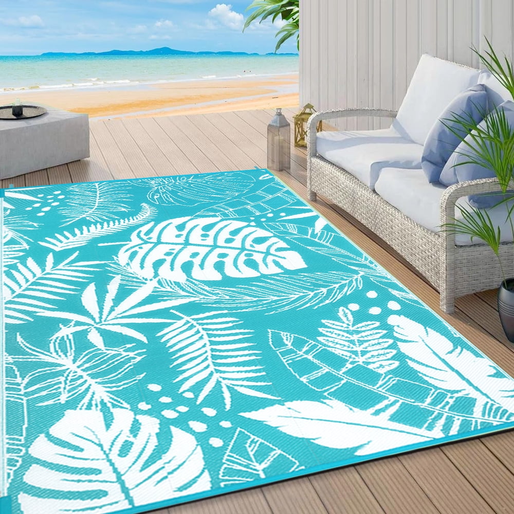 Findosom 5'x8' Reversible Outdoor Rug, Waterproof for Patio, Beach ...