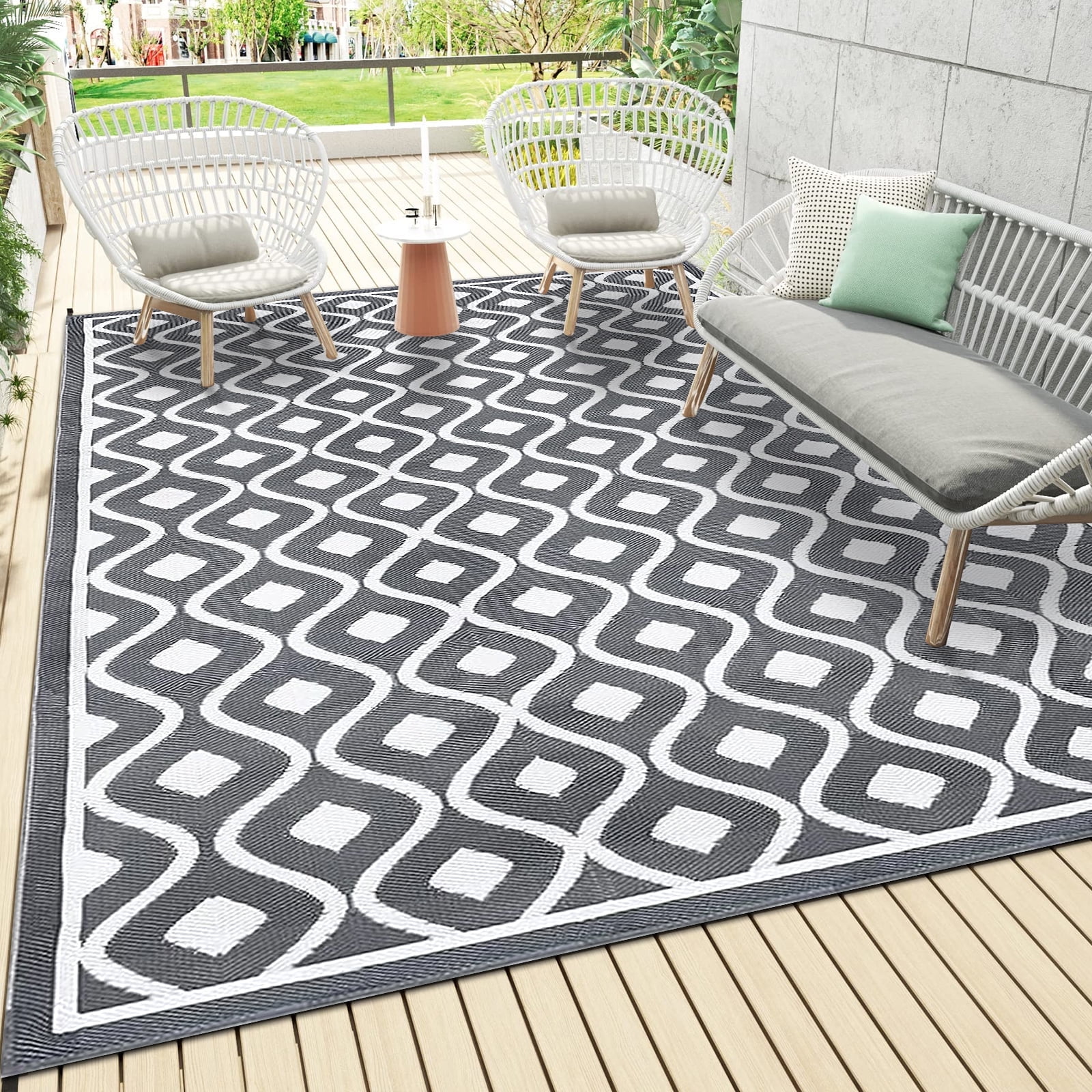 Free Shipping! Findosom 6'x9' Large Outdoor Rug Waterproof Patio Rug RV ...