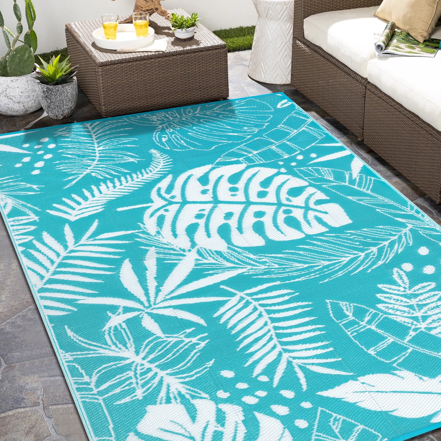 Findosom 6'x9' RV Outdoor Rug Large Outdoor Rug Patios Rug Camping Rugs ...
