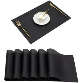 OHHSUN Placemats Set of 6, Washable PVC Table Mats, 18"x12", Gold ...