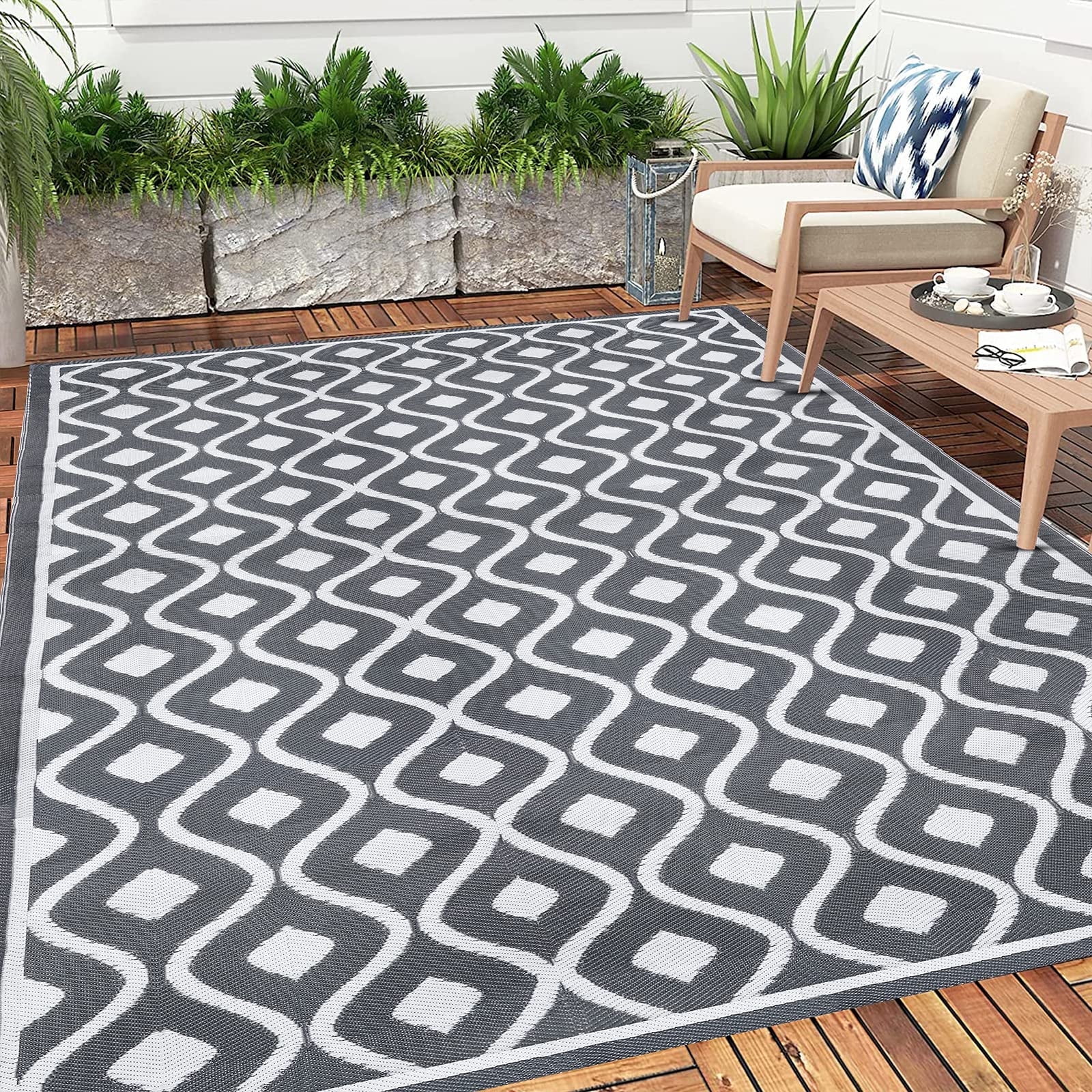 Free Shipping! Findosom 6'x9' Large Outdoor Rug Waterproof Patio Rug RV ...