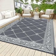 SIXHOME Large 9'x12' LED Outdoor Rug, Waterproof, Reversible, Modern ...