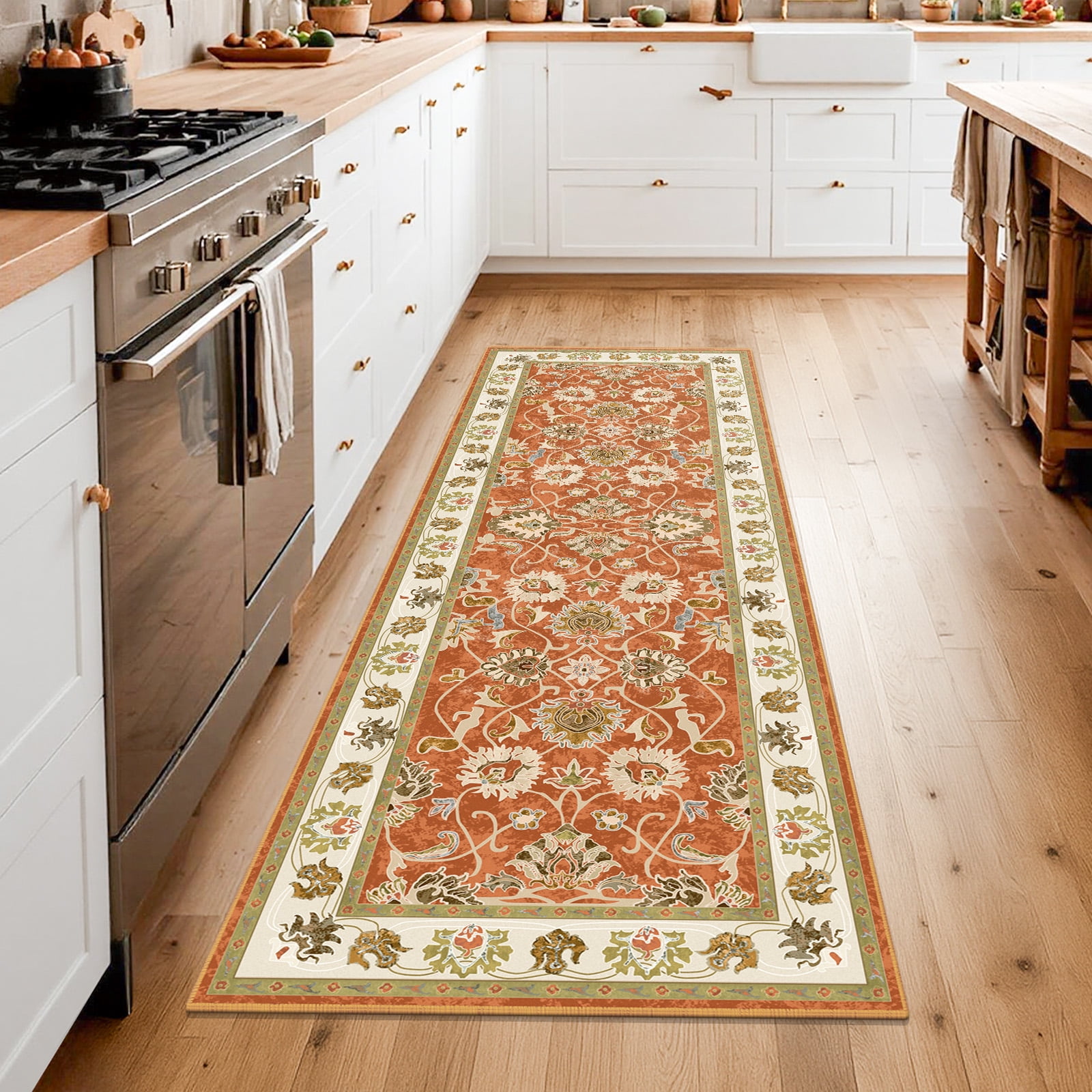 Findosom Washable Runner Rug 2'x6' Non-slip Kitchen Runner Rug, Vintage ...