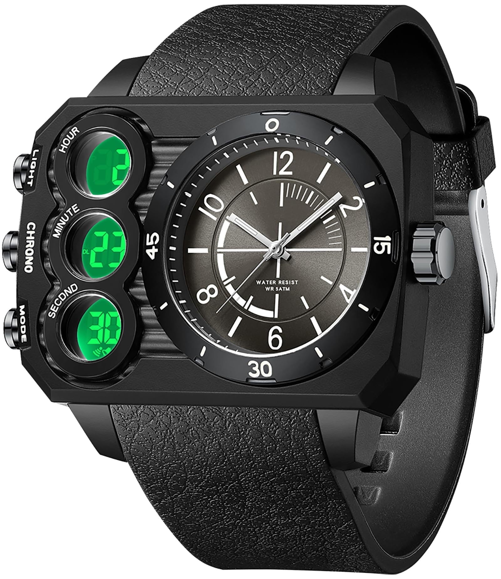Findtime Big Face Watch for Men Square Large Face Cool Mens Watches ...