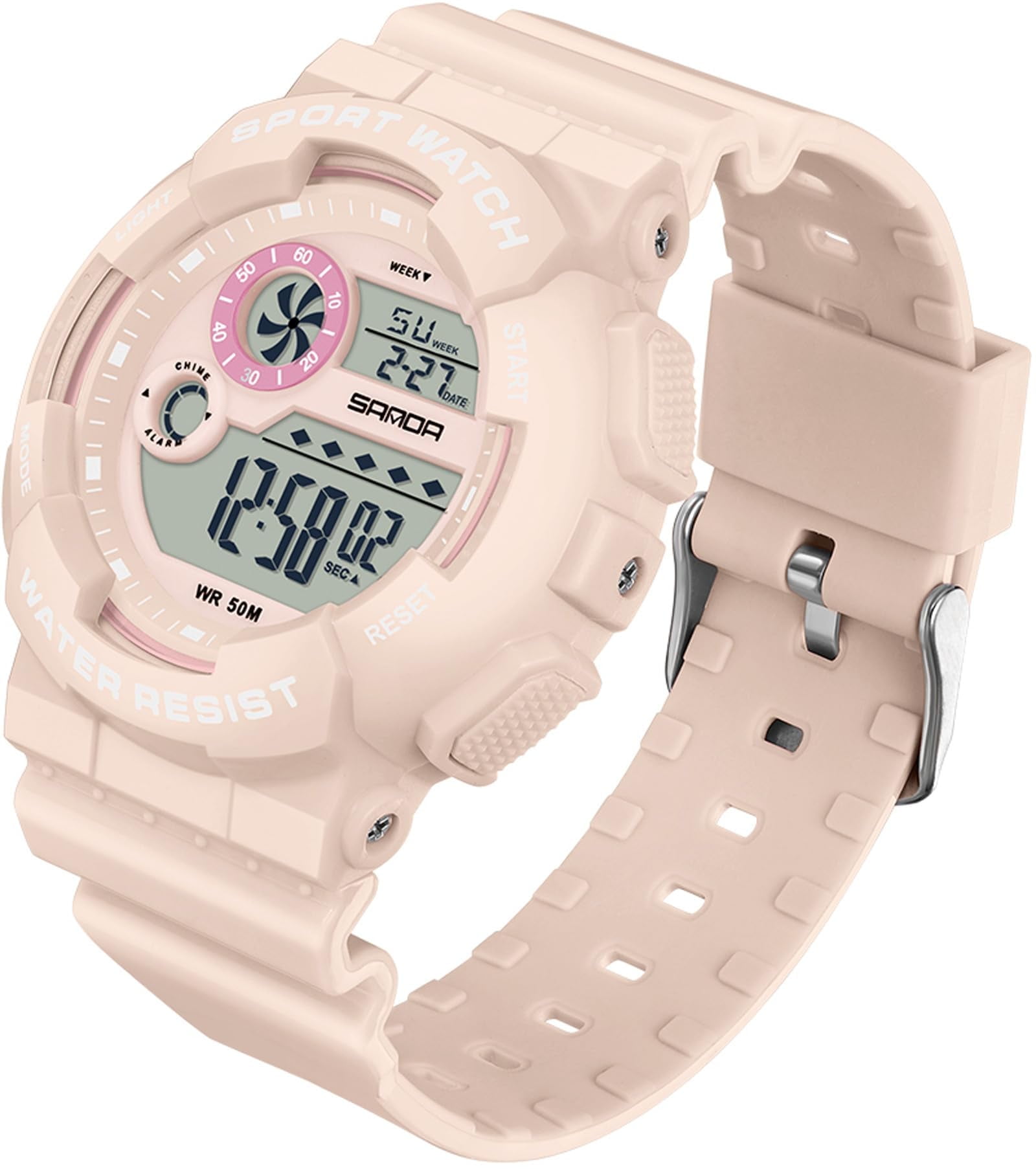 Findtime Digital Watch Womens Sport Waterproof White Wrist Watches for ...
