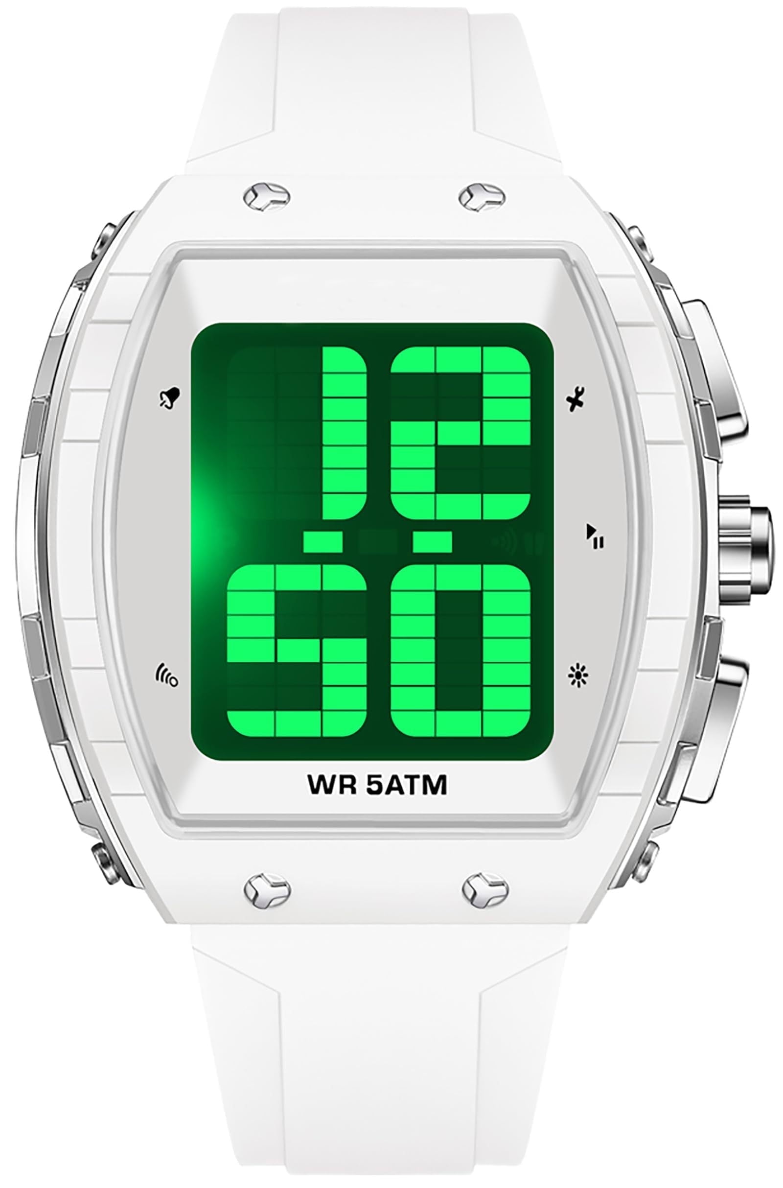 Findtime Digital Watches for Elderly Men Large Face Voice Talking White ...