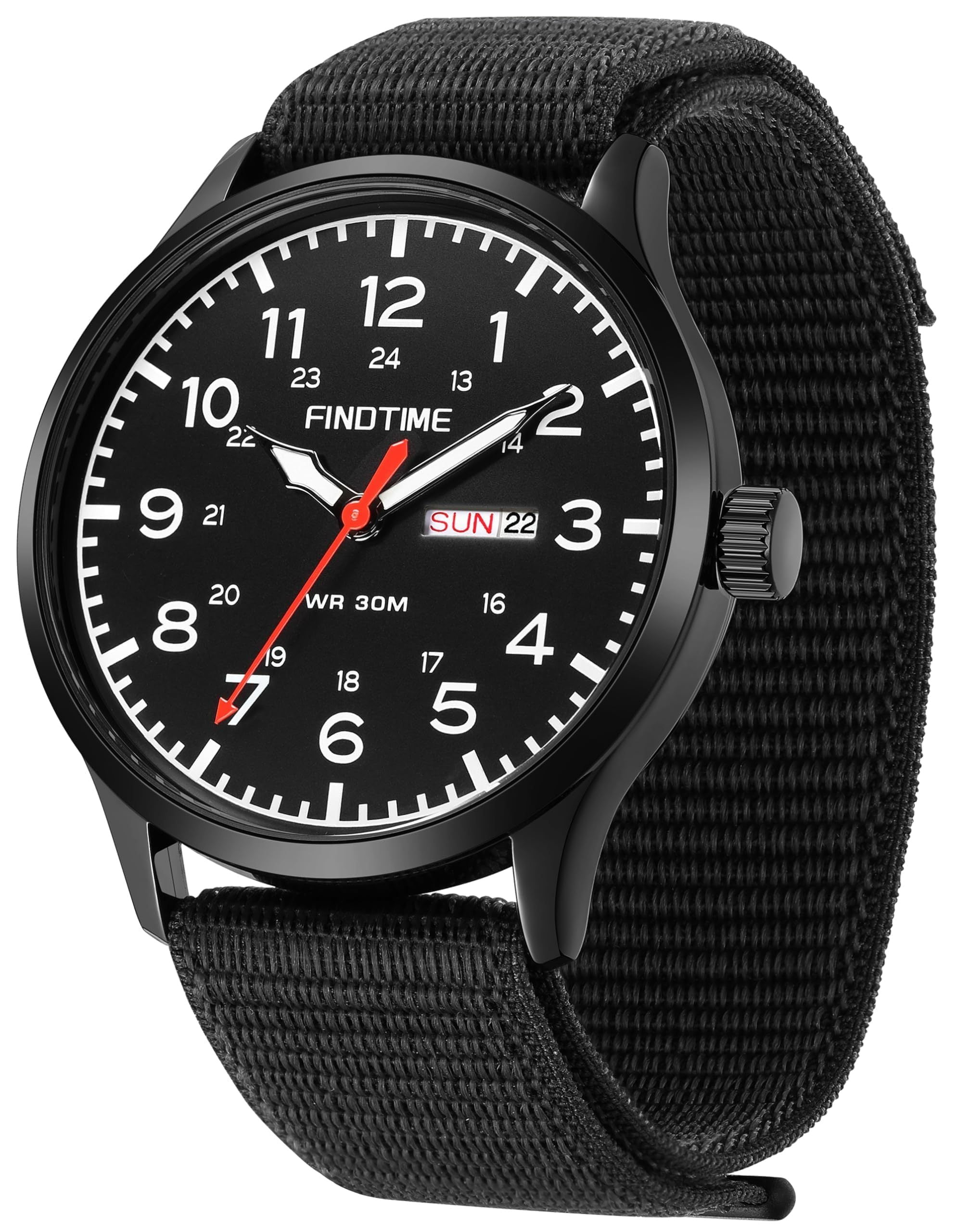 Findtime Men's Military Analogue Watch, Waterproof Sport Wristwatch ...