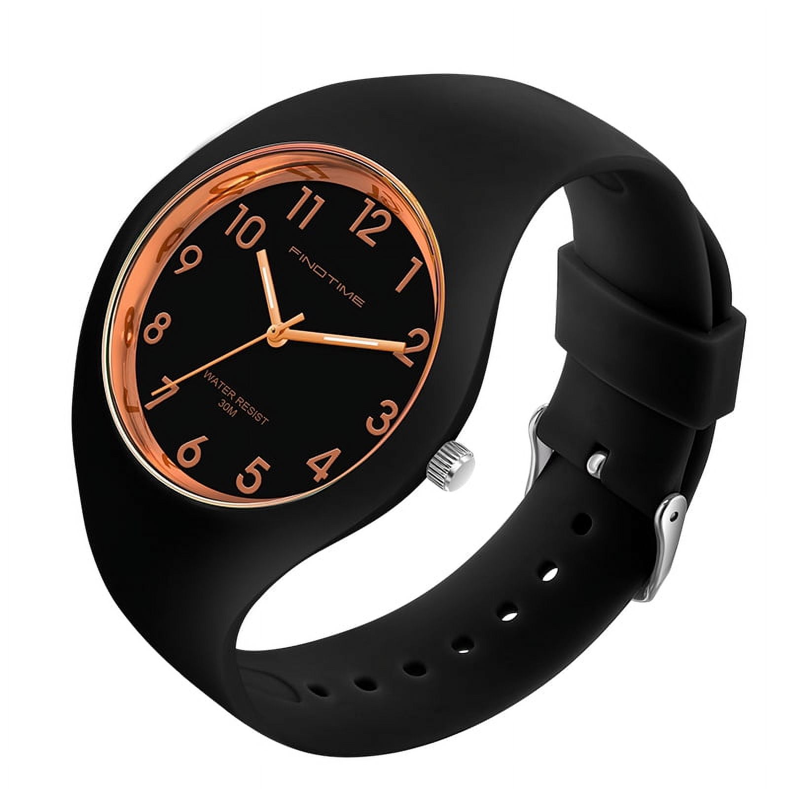 Findtime Women's Casual Silicone Watches with Large Dial and Soft Strap ...