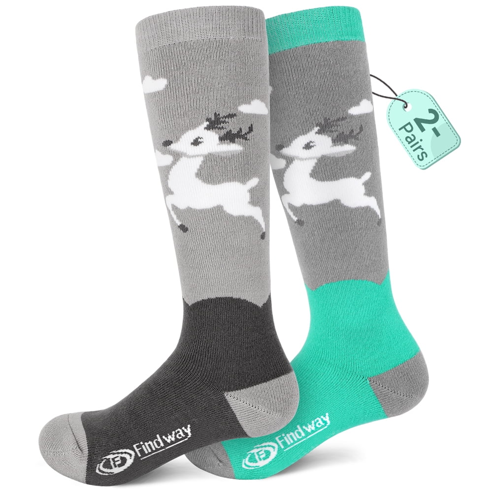 Findway Kids Ski Socks, Kids Thermal Socks 85% Cotton Boys Girls Snow ...
