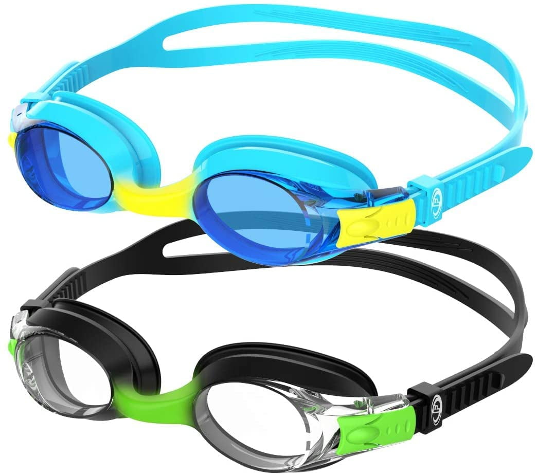 Findway Kids Swim Goggles, 2 Pack Kids Swimming Sport Goggles No ...