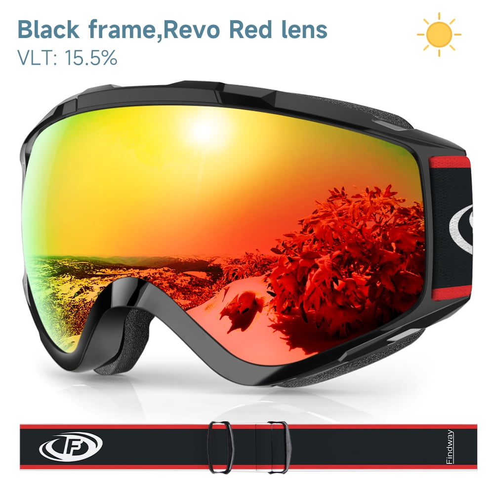 Findway Ski Snowmobile Goggles 100% UV Protection OTG Snow Goggles for ...