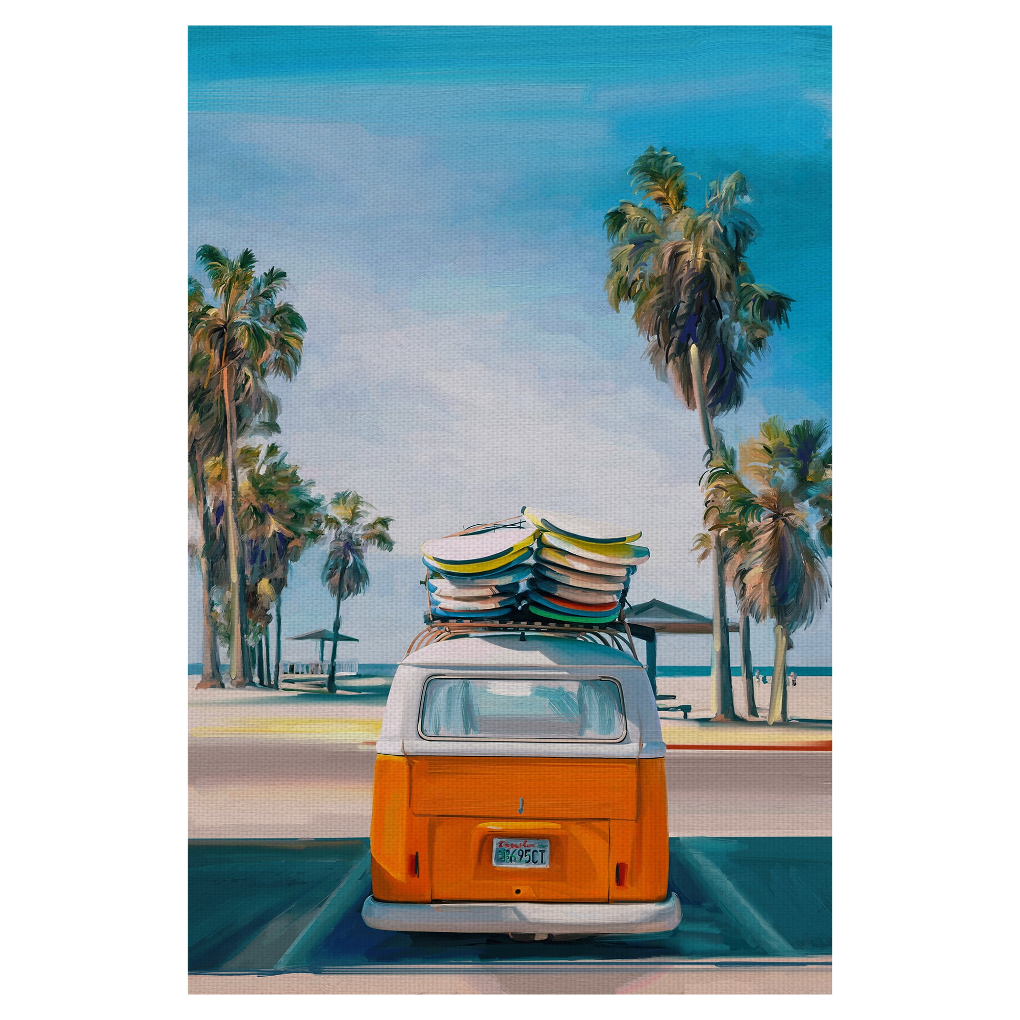 Fine Art Canvas Retro Beach Day II by Studio Arts Canvas Art Print ...